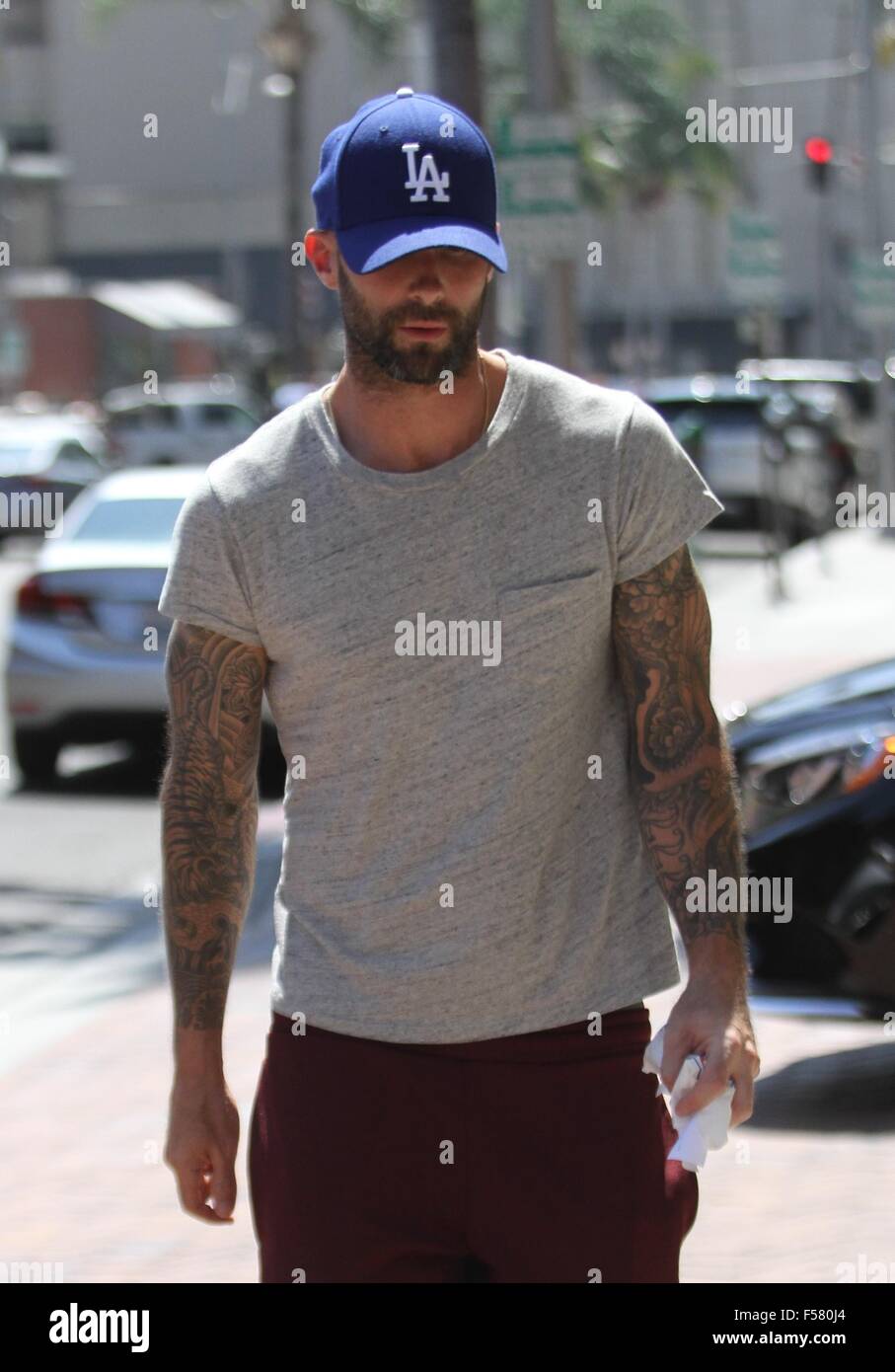 Adam Levine leaves the doctors office in Beverly Hills Featuring: Adam ...