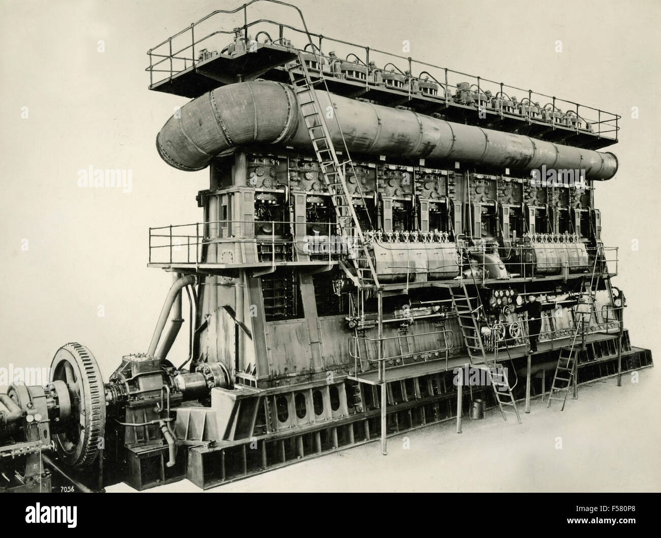 FIAT 18,000 HP engine for the ship Vulcania, Italy Stock Photo - Alamy