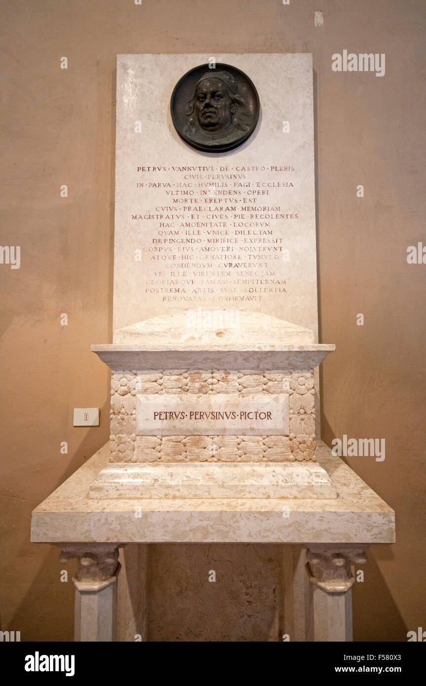 Grave of the famous painter Pietro Vannucci, known as Il Perugino (ca ...
