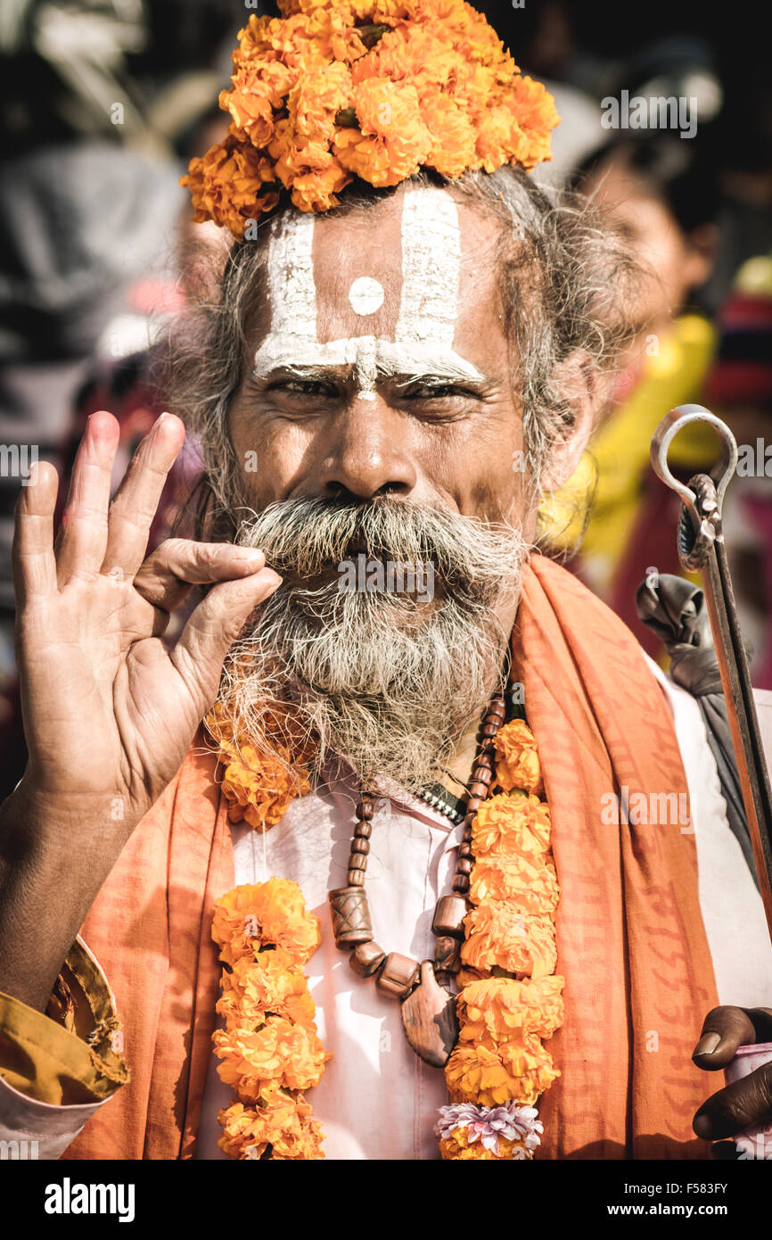 Portrait photo of a wise man or Nepali Sadu in Kathmandu, Nepal ...