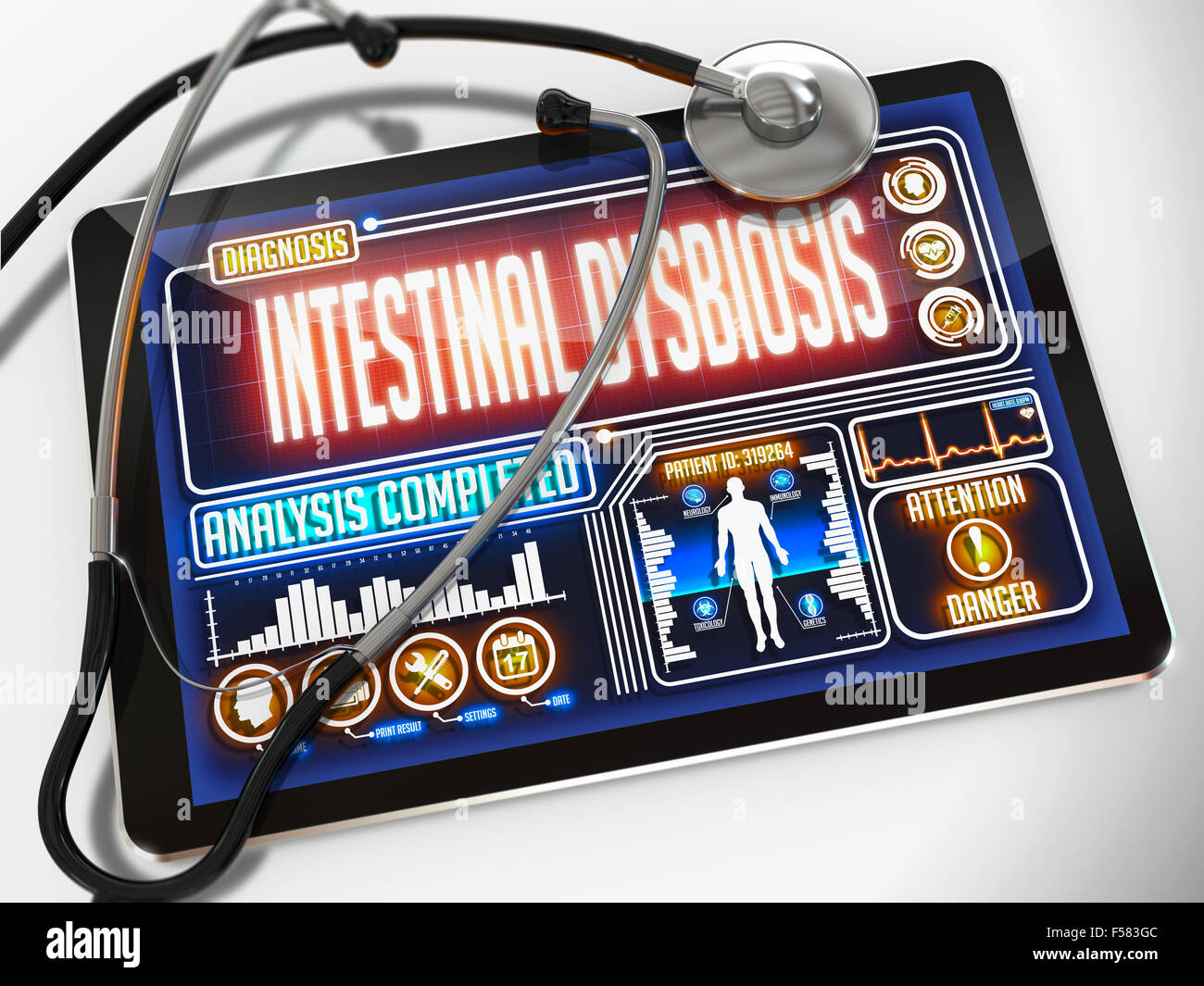 Intestinal Dysbiosis - Diagnosis on the Display of Medical Tablet and a ...