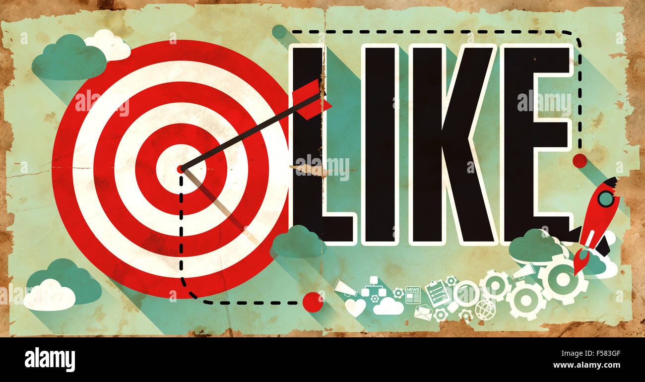 Like Word Drawn on Old Poster. Business Concept in Flat Design Stock ...