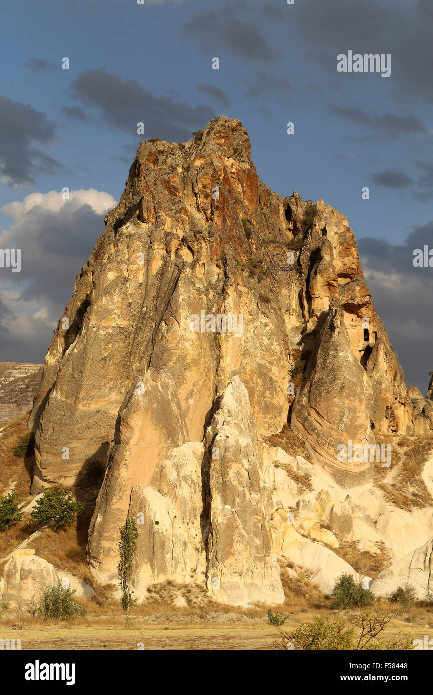 Beautiful cone mountain in Cappadocia Turkey is photographed close-up ...