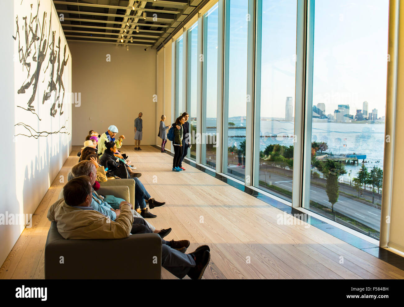 An interior image taken at the new building of the Whitney Museum of ...
