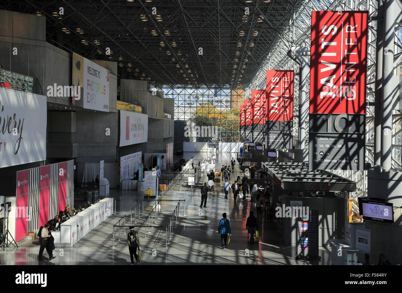 Interior view of Jacob K. Javits Convention Center aka Javits Center in ...