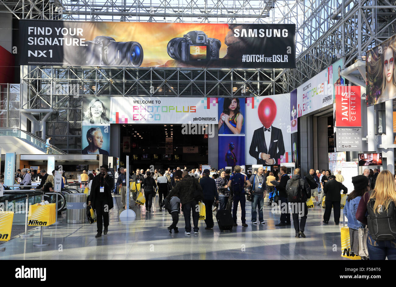 Interior view of Jacob K. Javits Convention Center aka Javits Center in ...
