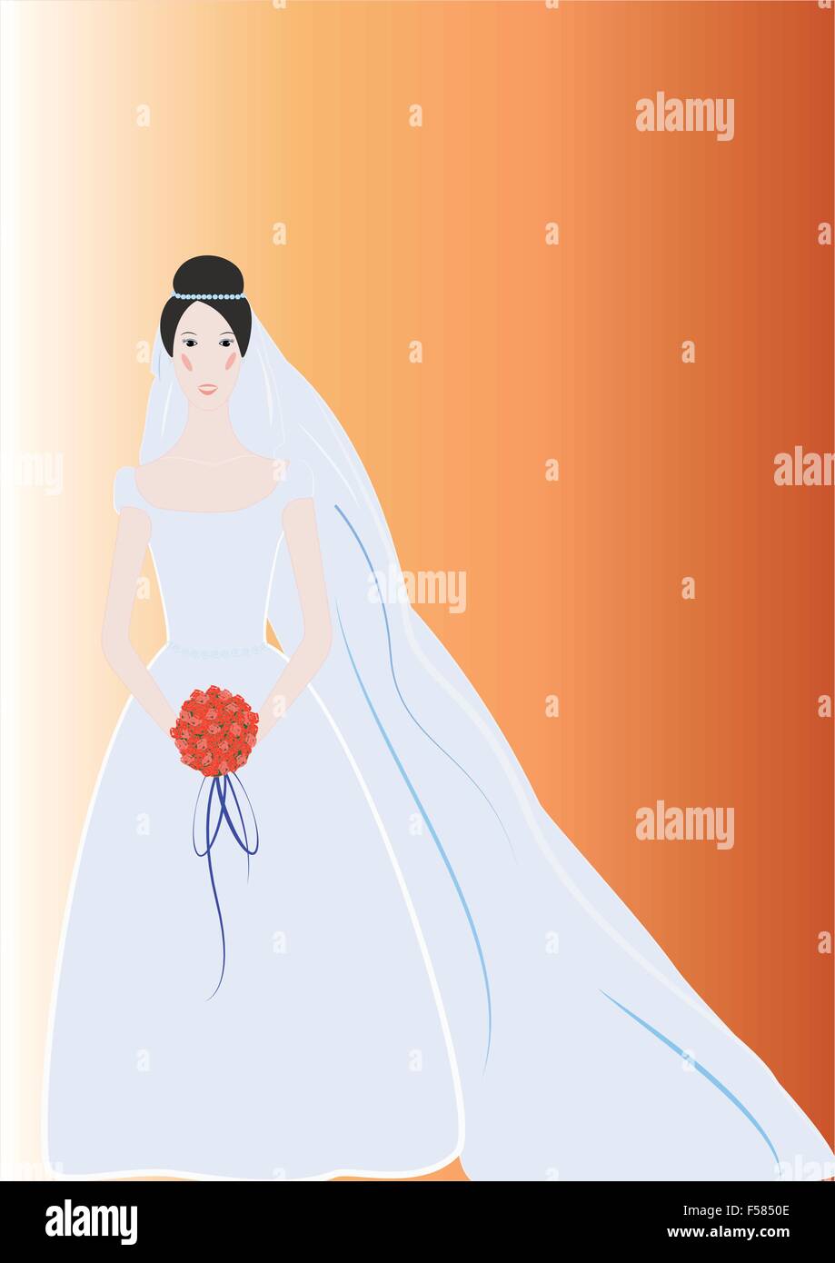 Beautiful simple bride with nice background Stock Vector Image & Art ...