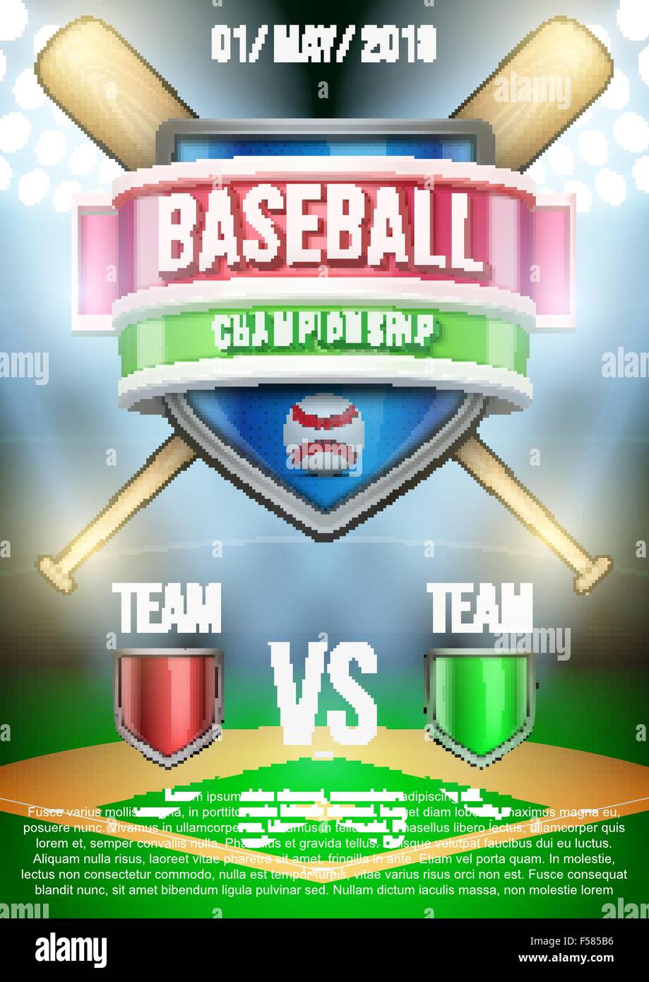 Background for posters baseball stadium game announcement. Vector Stock ...