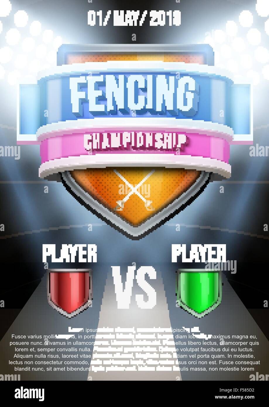 Background for posters fencing stadium game announcement. Vector Stock ...