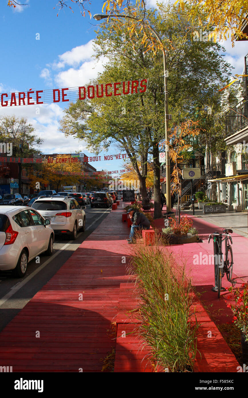 St. Denis Street in Montreal, Quebec Stock Photo - Alamy