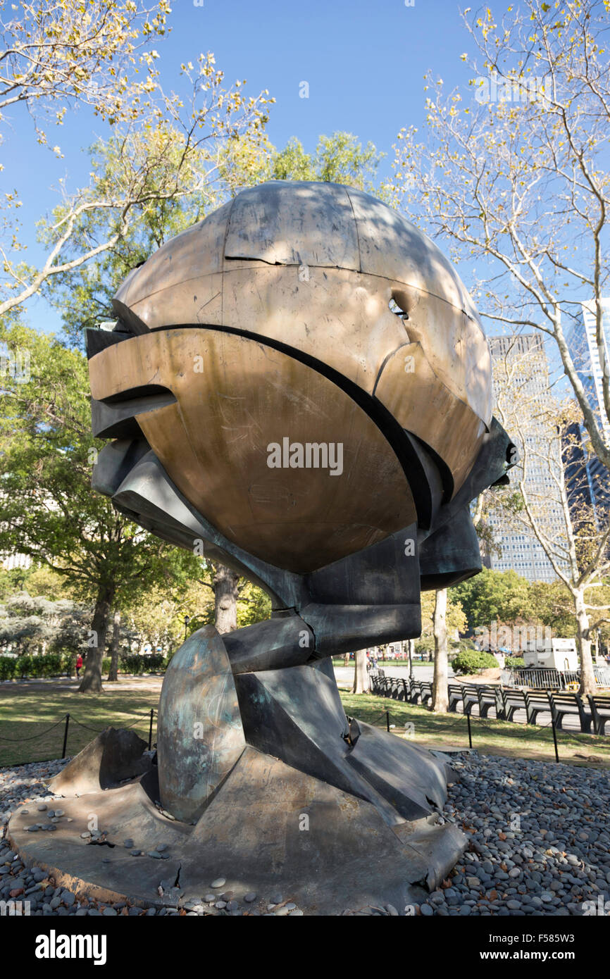 World Trade Center Koenig Sphere, Battery Park, NYC Stock Photo - Alamy