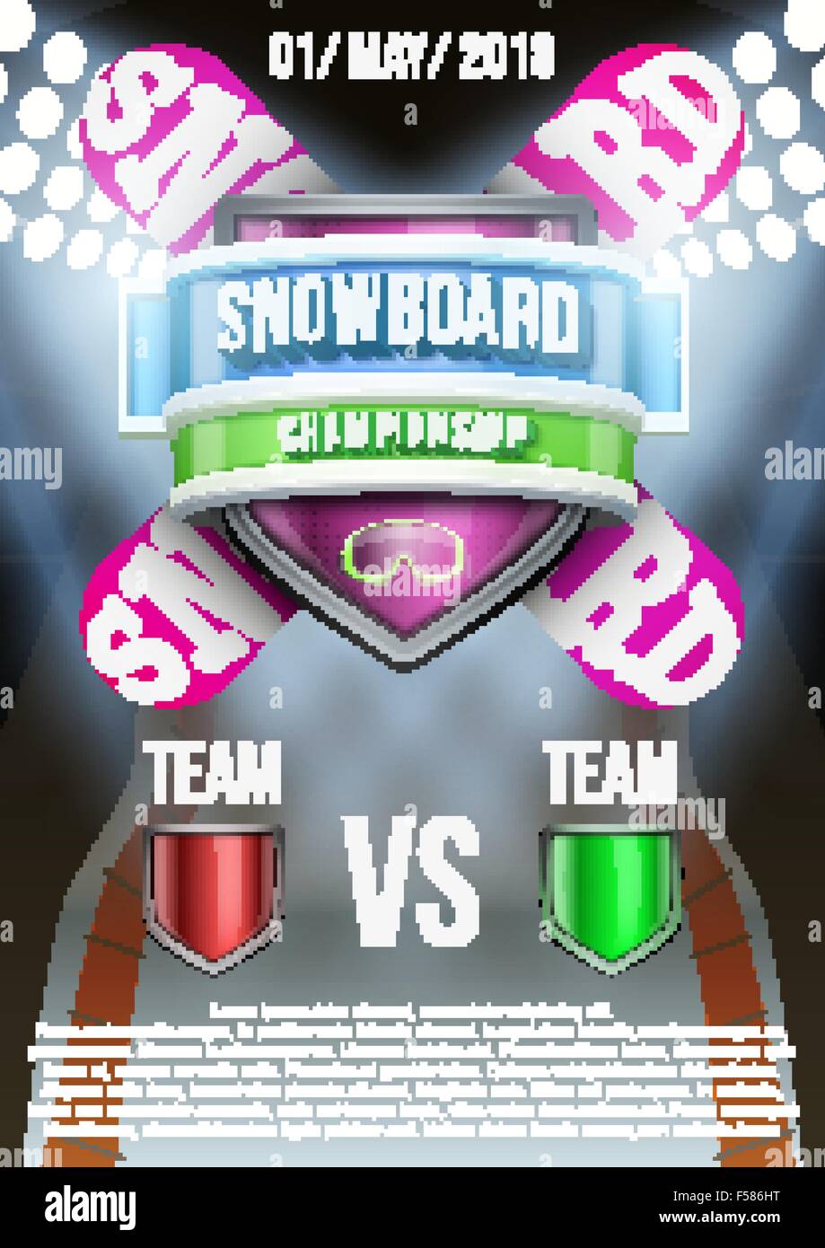 Background for posters snowboard field game announcement. Vector Stock ...
