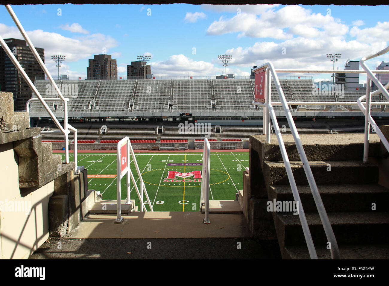 The Percival Molson Memorial Stadium at McGill University in Montreal ...