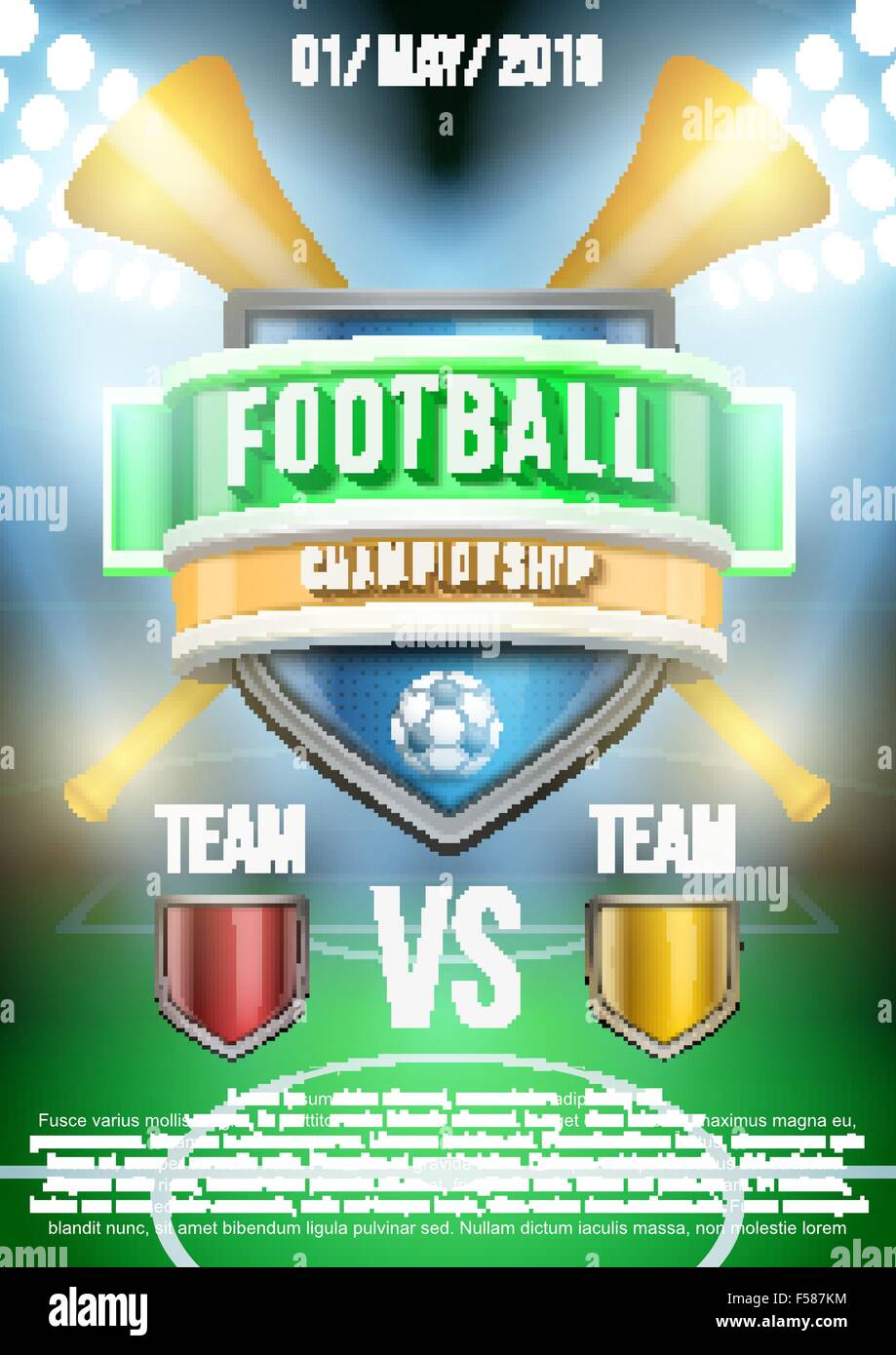 Background for posters soccer football stadium announcement. Vector ...