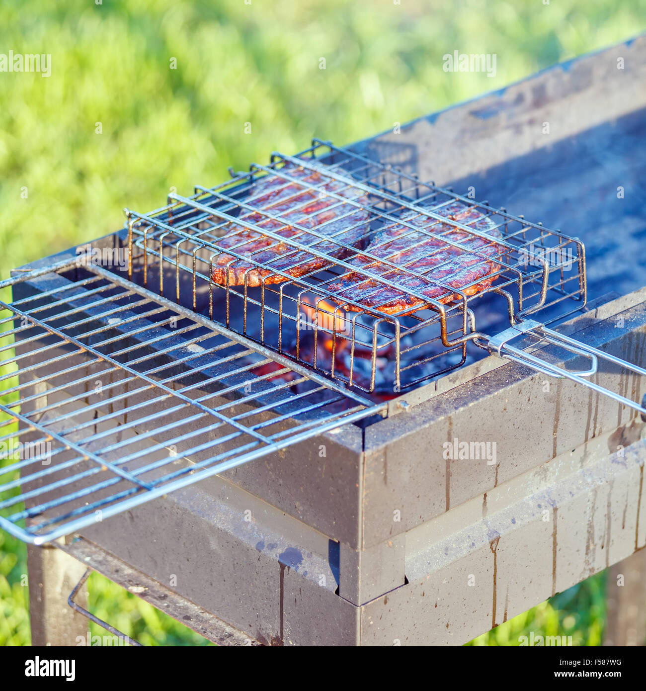 Two Ribeye Steaks Barbecue Cooking Stock Photo - Alamy