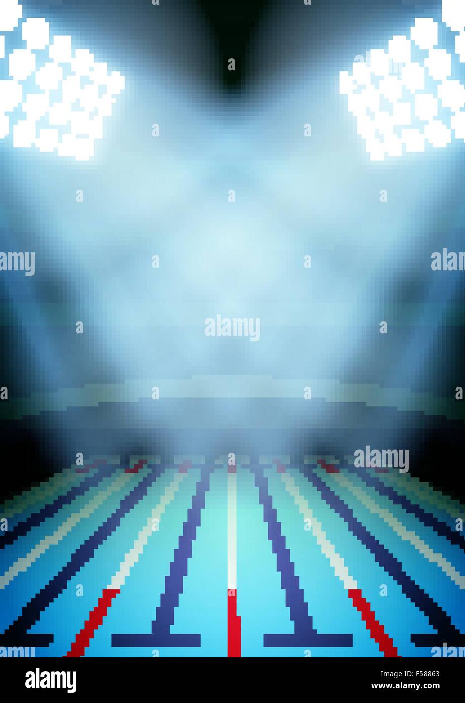 Background for posters night swimming pool in the spotlight. Vector ...