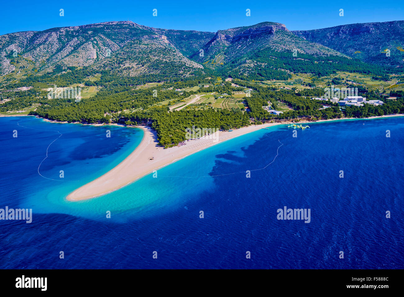 Croatia, Dalmatia, Brac island, Bol, Zlatni Rat (Golden Cape) beach ...