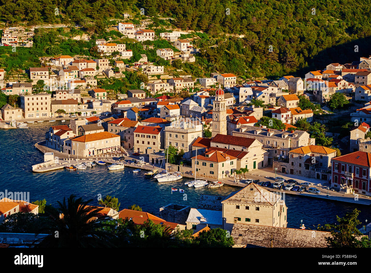 Croatia, Dalmatia, Brac island, Pucisca village Stock Photo - Alamy