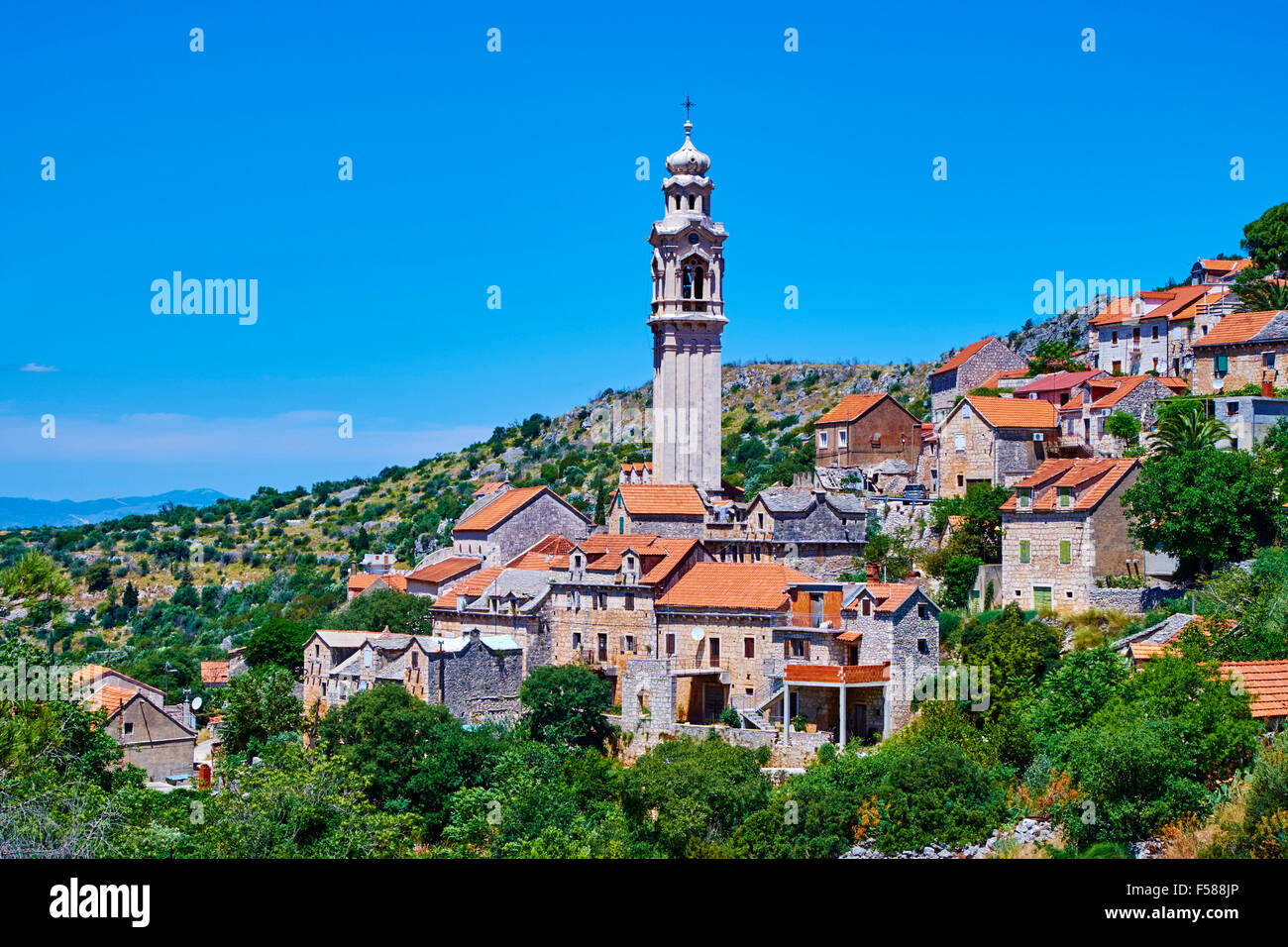 Croatia, Dalmatia, Brac island, Lozisca village, the most important ...