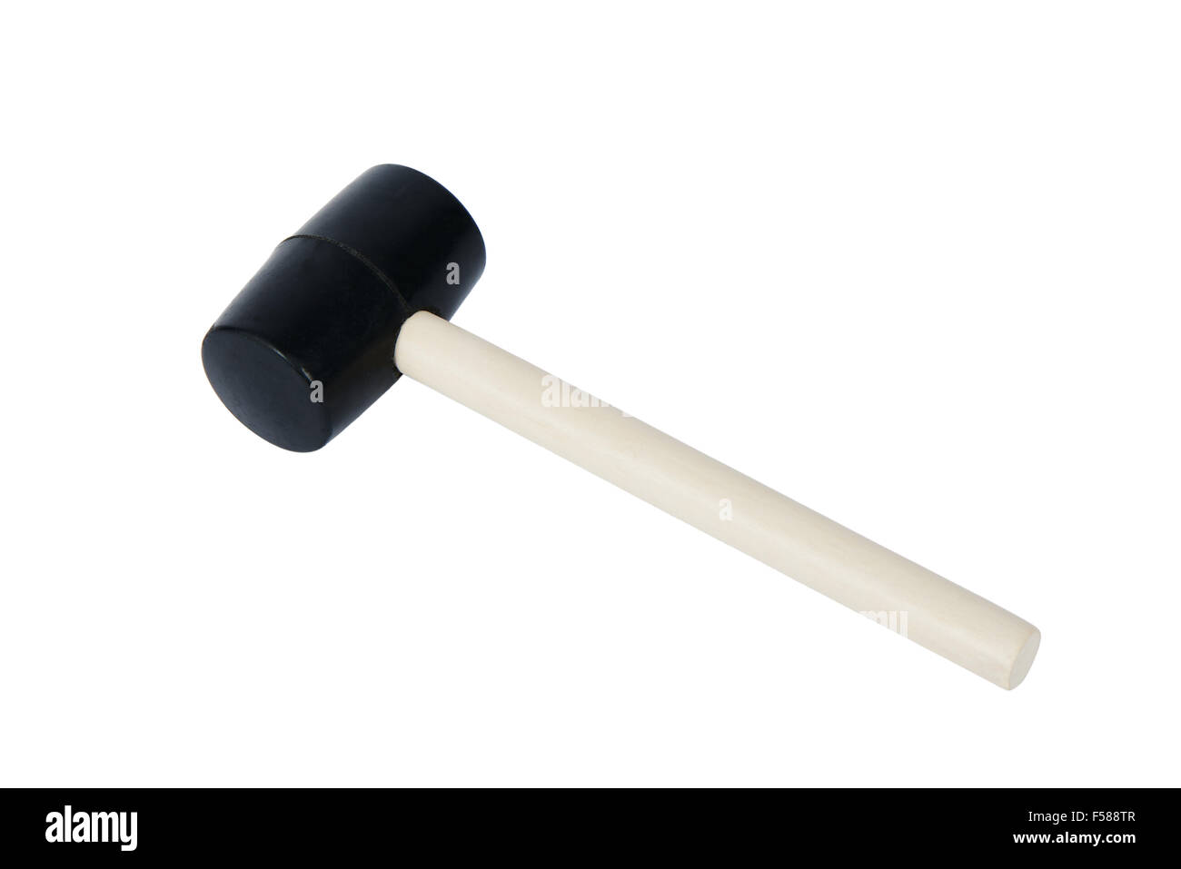 Closeup of wooden rubber mallet, isolated on white Stock Photo - Alamy