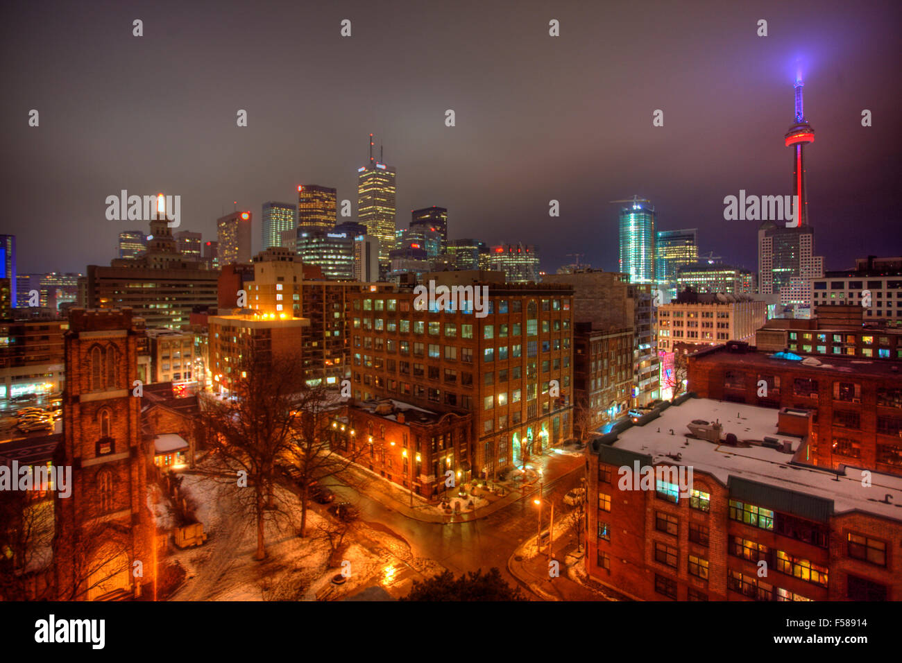 Aerial view of Toronto, Canada at night Stock Photo - Alamy