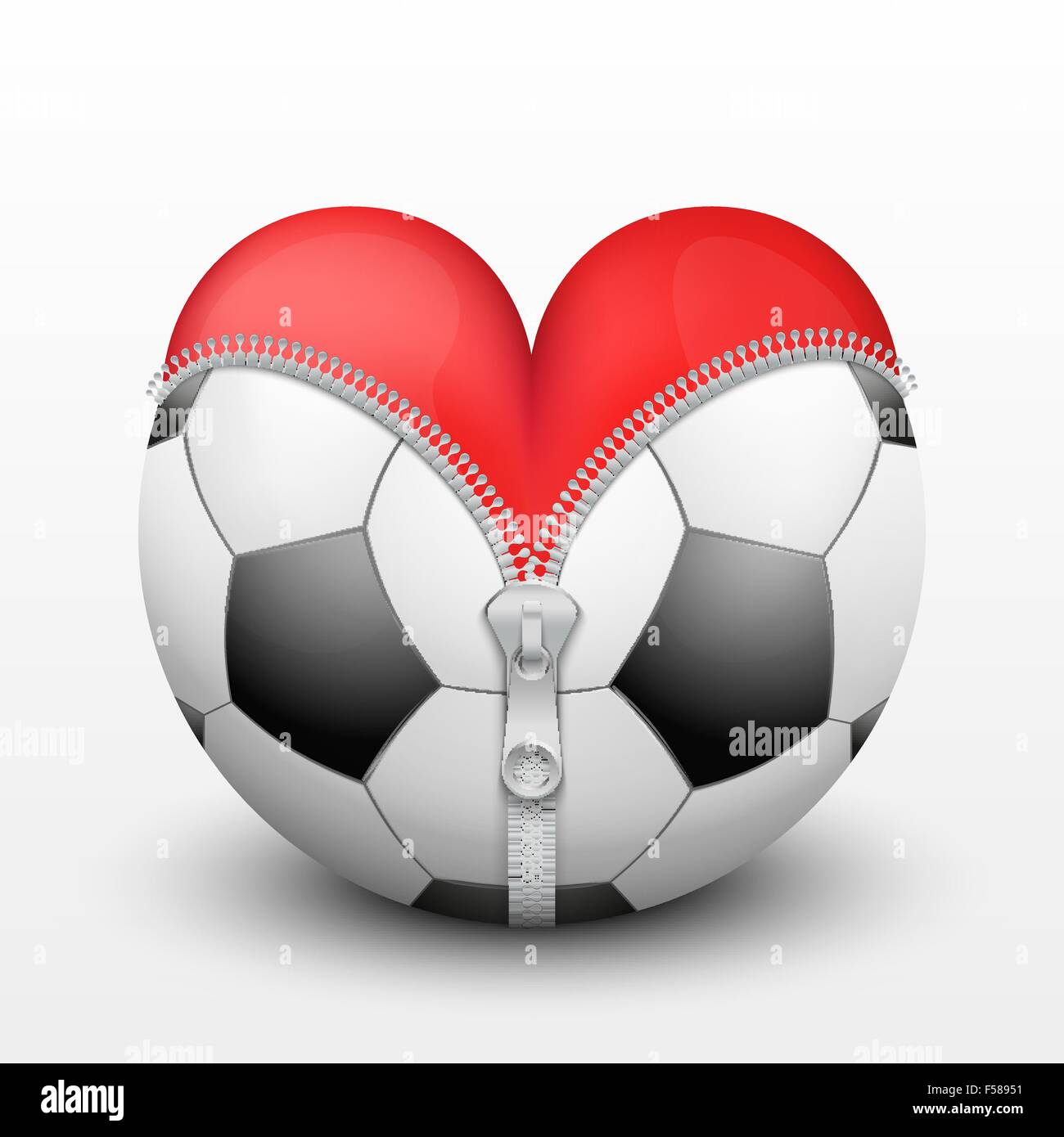 Red heart inside soccer ball Stock Vector Image & Art - Alamy