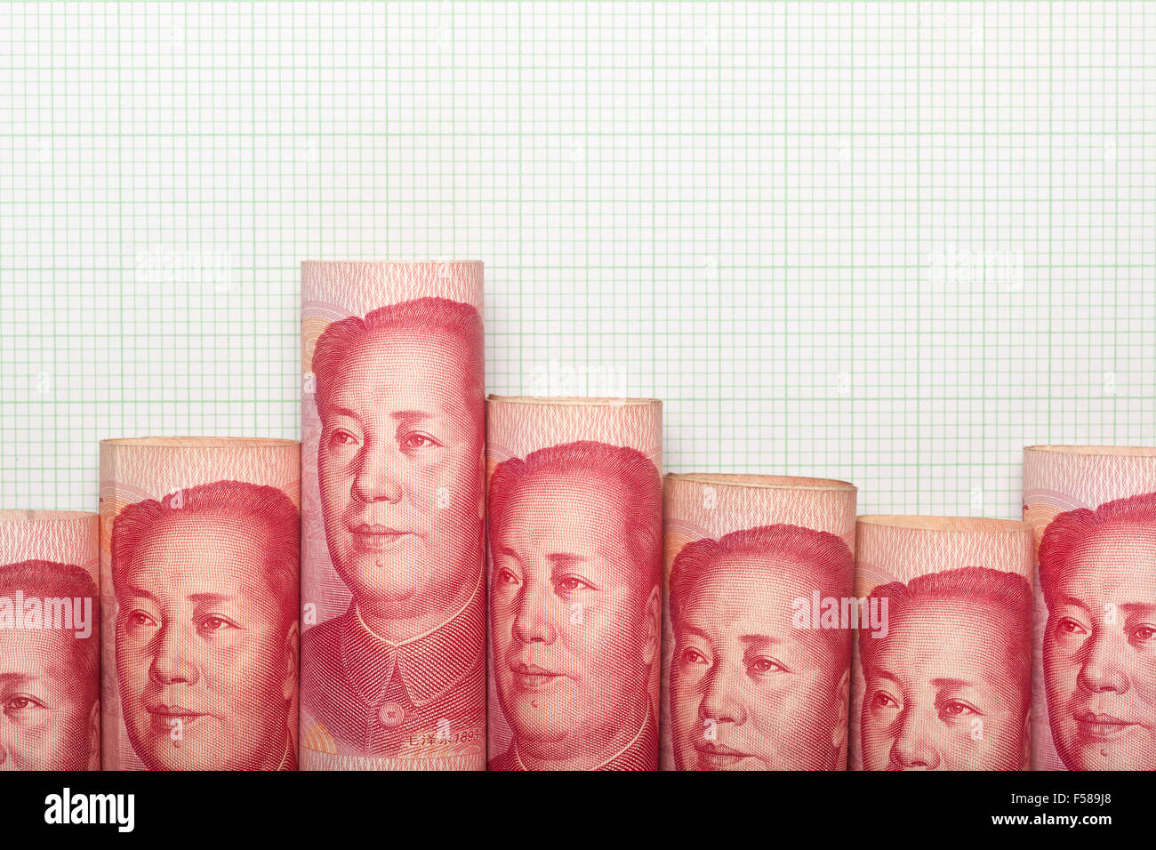 Chinese currency forming a downtrend graph Stock Photo - Alamy