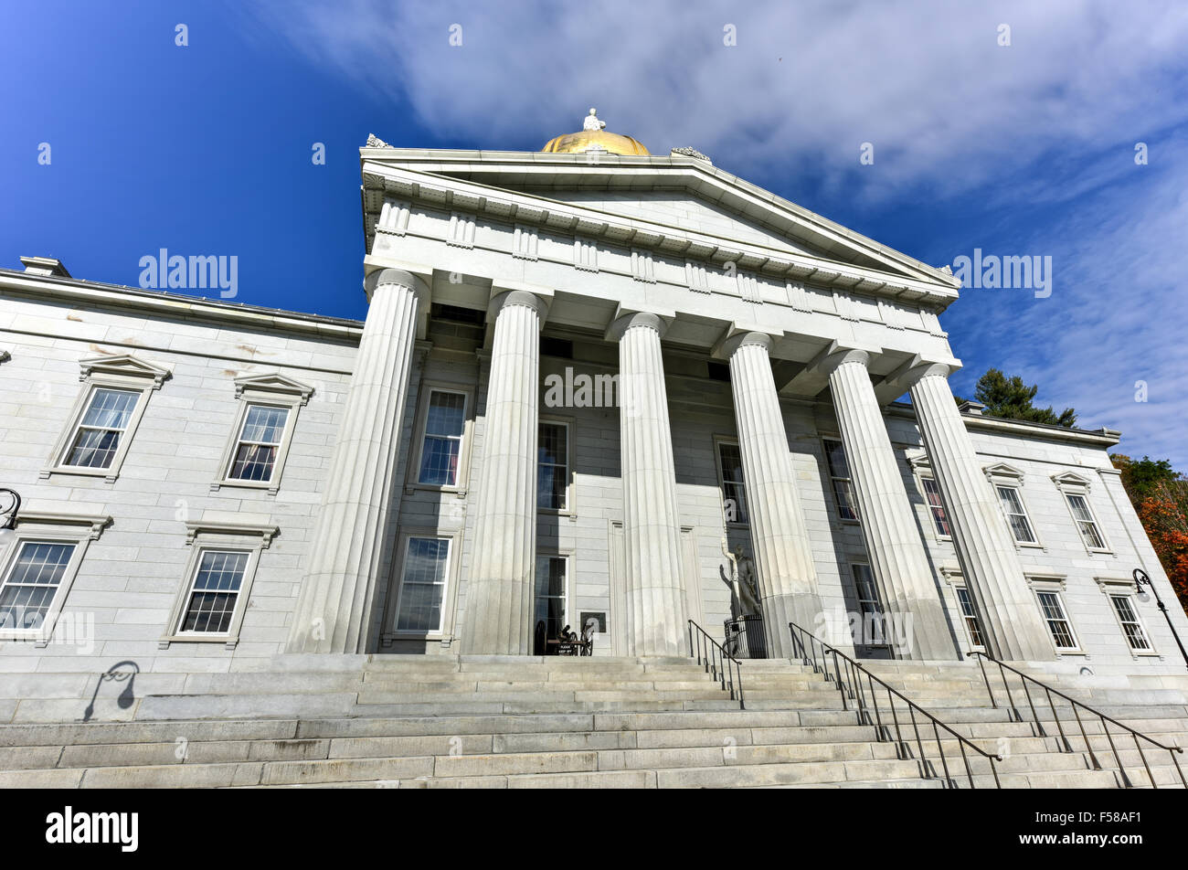 The State Capitol Building in Montpelier Vermont, USA. The current ...