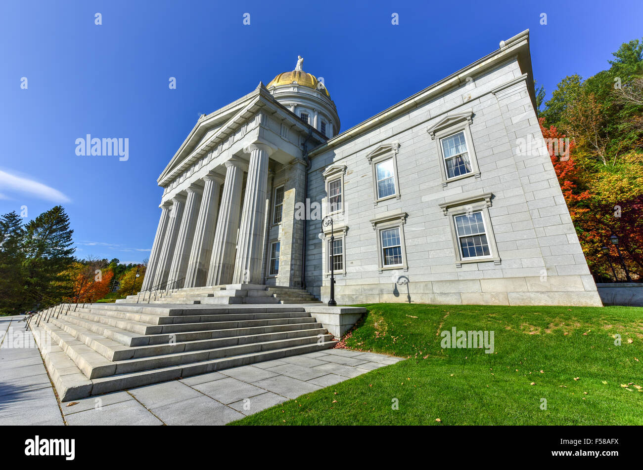 The State Capitol Building in Montpelier Vermont, USA. The current ...