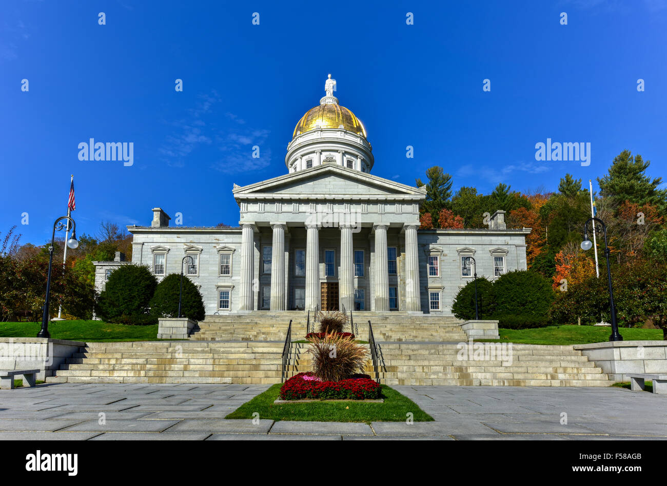 The State Capitol Building in Montpelier Vermont, USA. The current ...