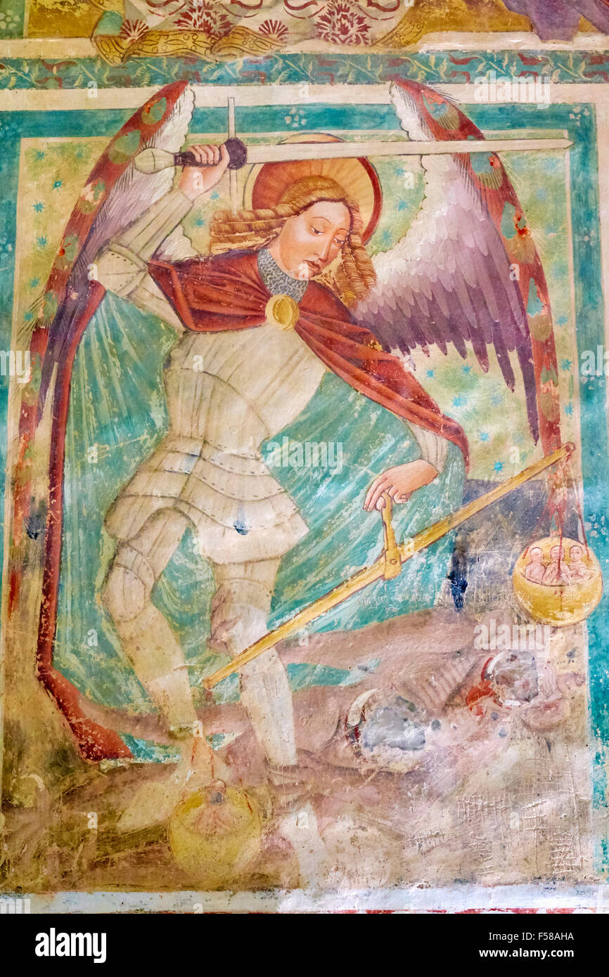 Croatia, Adriatic coast, Istria, Beram, frescoes of the church of St ...