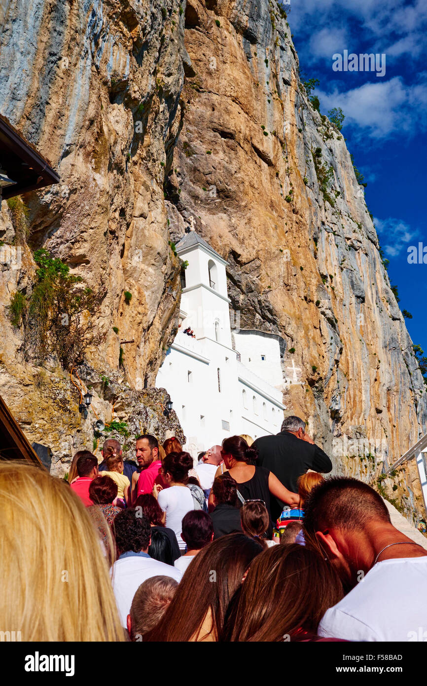 Montenegro Ostrog Orthodox monastery from 17 century, Piva valley Stock ...