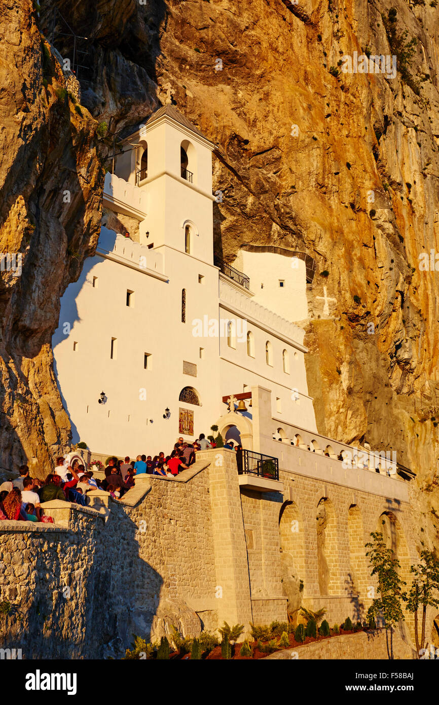Montenegro Ostrog Orthodox monastery from 17 century, Piva valley Stock ...