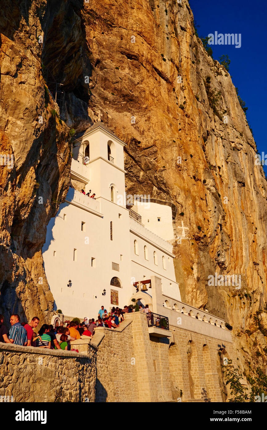 Montenegro Ostrog Orthodox monastery from 17 century, Piva valley Stock ...