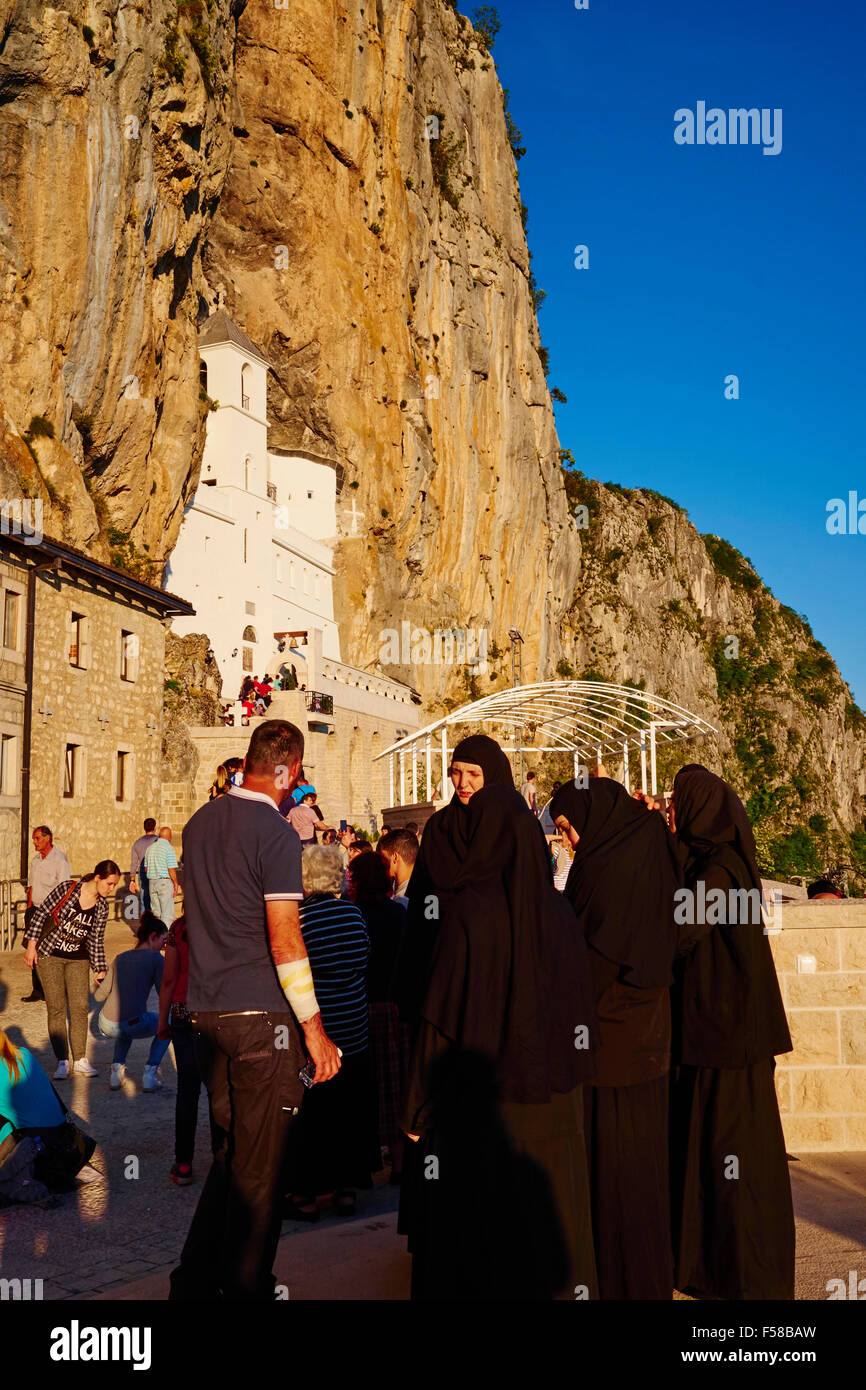 Montenegro Ostrog Orthodox monastery from 17 century, Piva valley Stock ...