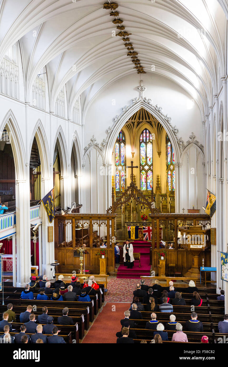 England, Ramsgate. Remembrance Sunday. Church service with congregation ...