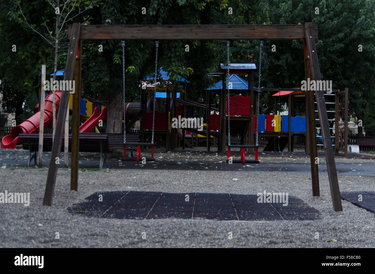 Empty playground structure hi-res stock photography and images - Alamy