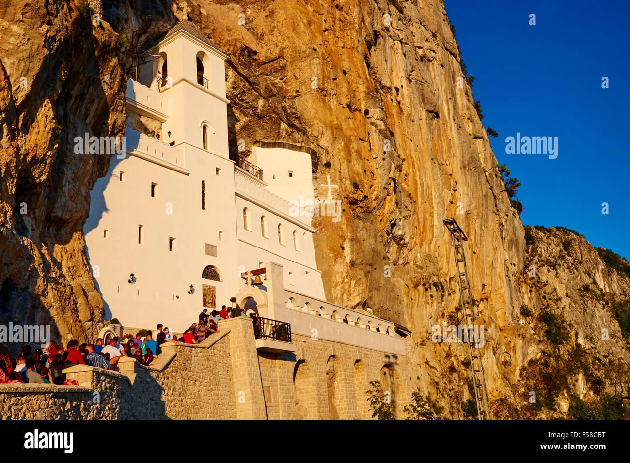 Montenegro Ostrog Orthodox monastery from 17 century, Piva valley Stock ...