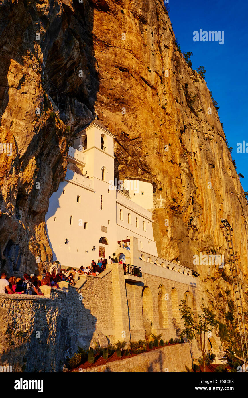 Montenegro Ostrog Orthodox monastery from 17 century, Piva valley Stock ...