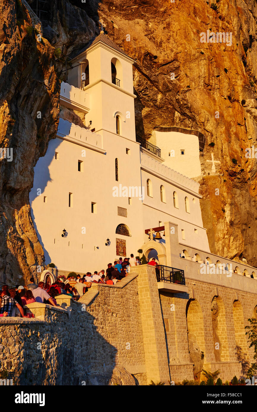 Montenegro Ostrog Orthodox monastery from 17 century, Piva valley Stock ...