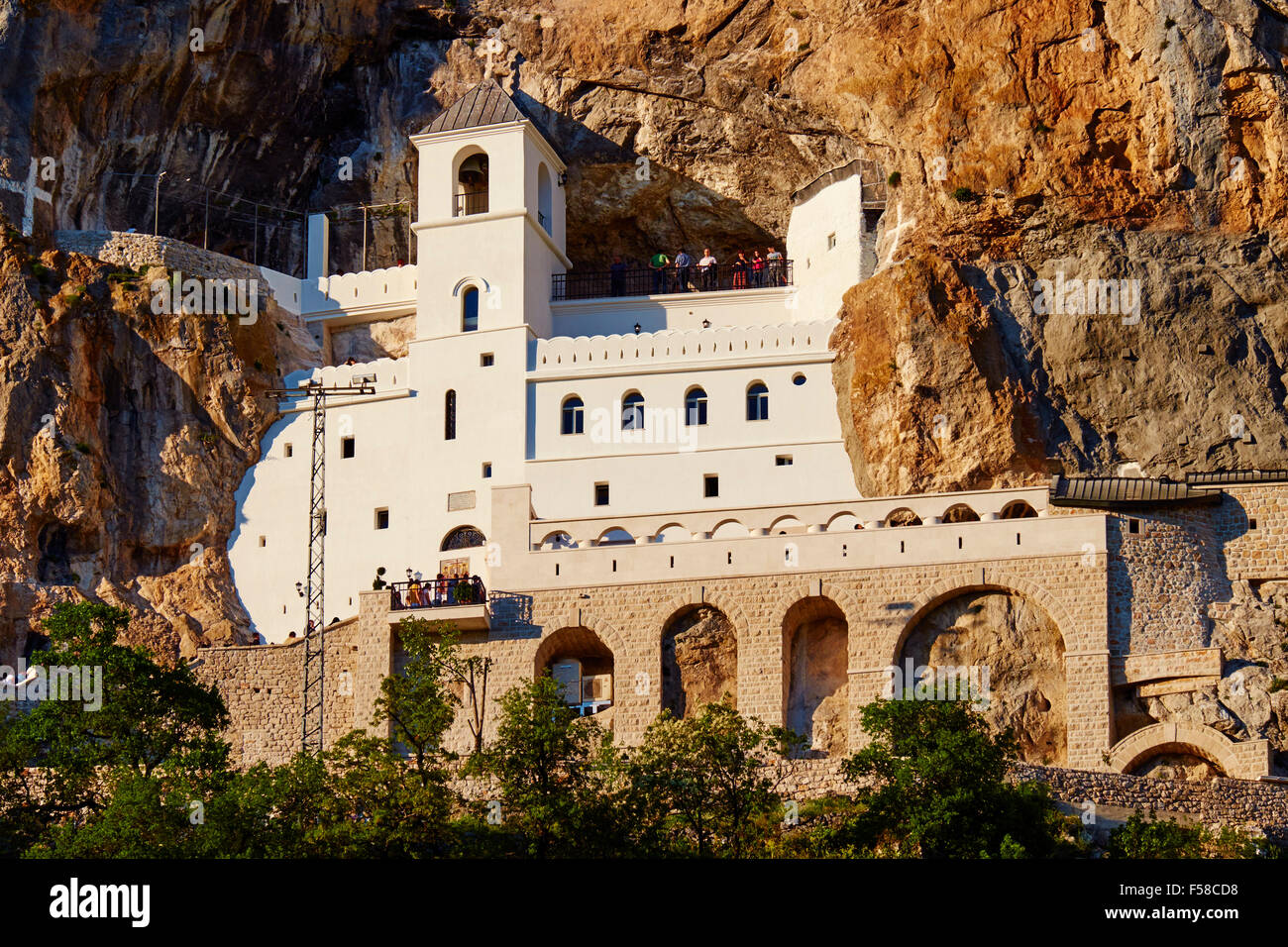 Montenegro Ostrog Orthodox monastery from 17 century, Piva valley Stock ...