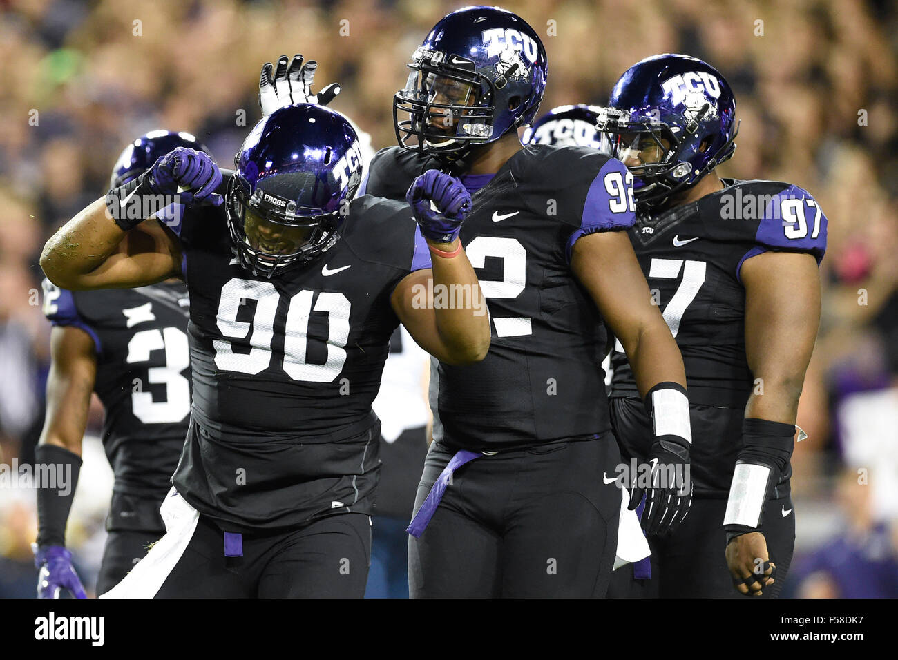 October 29, 2015: TCU Horned Frogs defensive end Terrell Lathan (90 ...