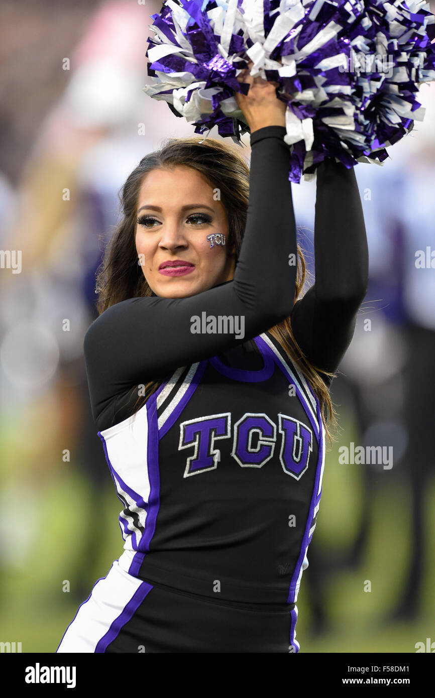 October 29, 2015: The TCU cheerleaders prior to the first half of the ...