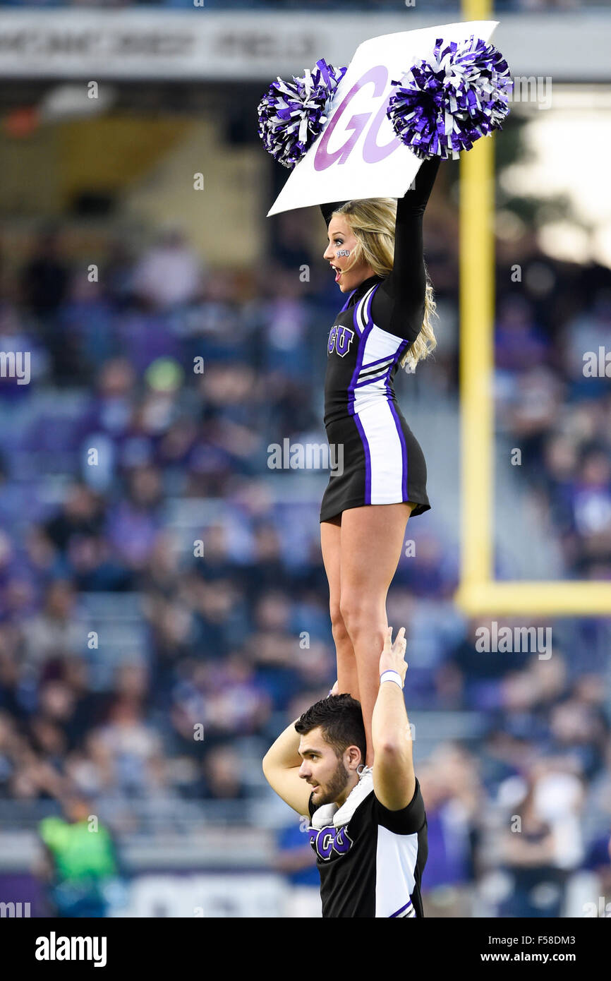 October 29, 2015: The TCU cheerleaders prior to the first half of the ...