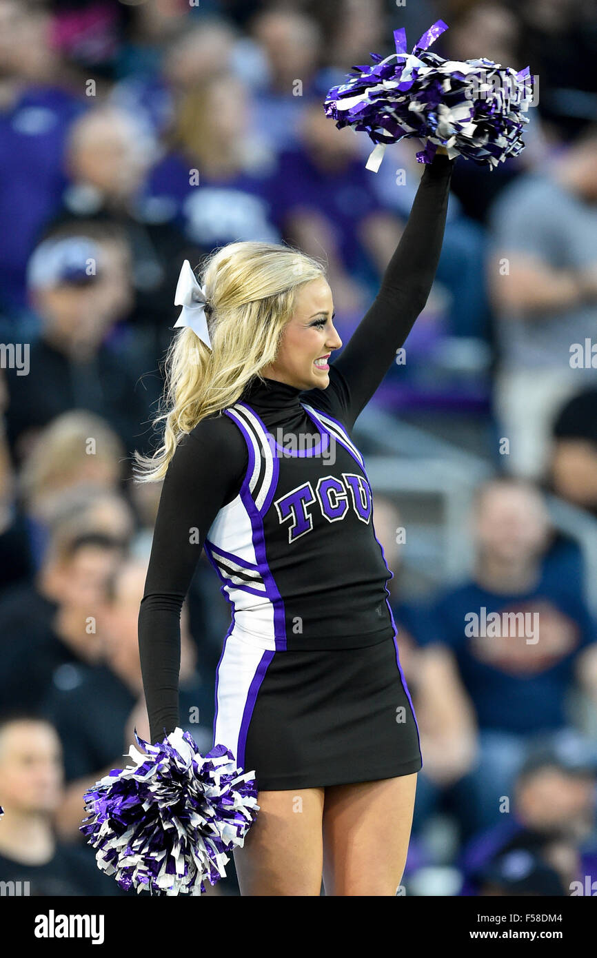 October 29, 2015: The TCU cheerleaders prior to the first half of the ...