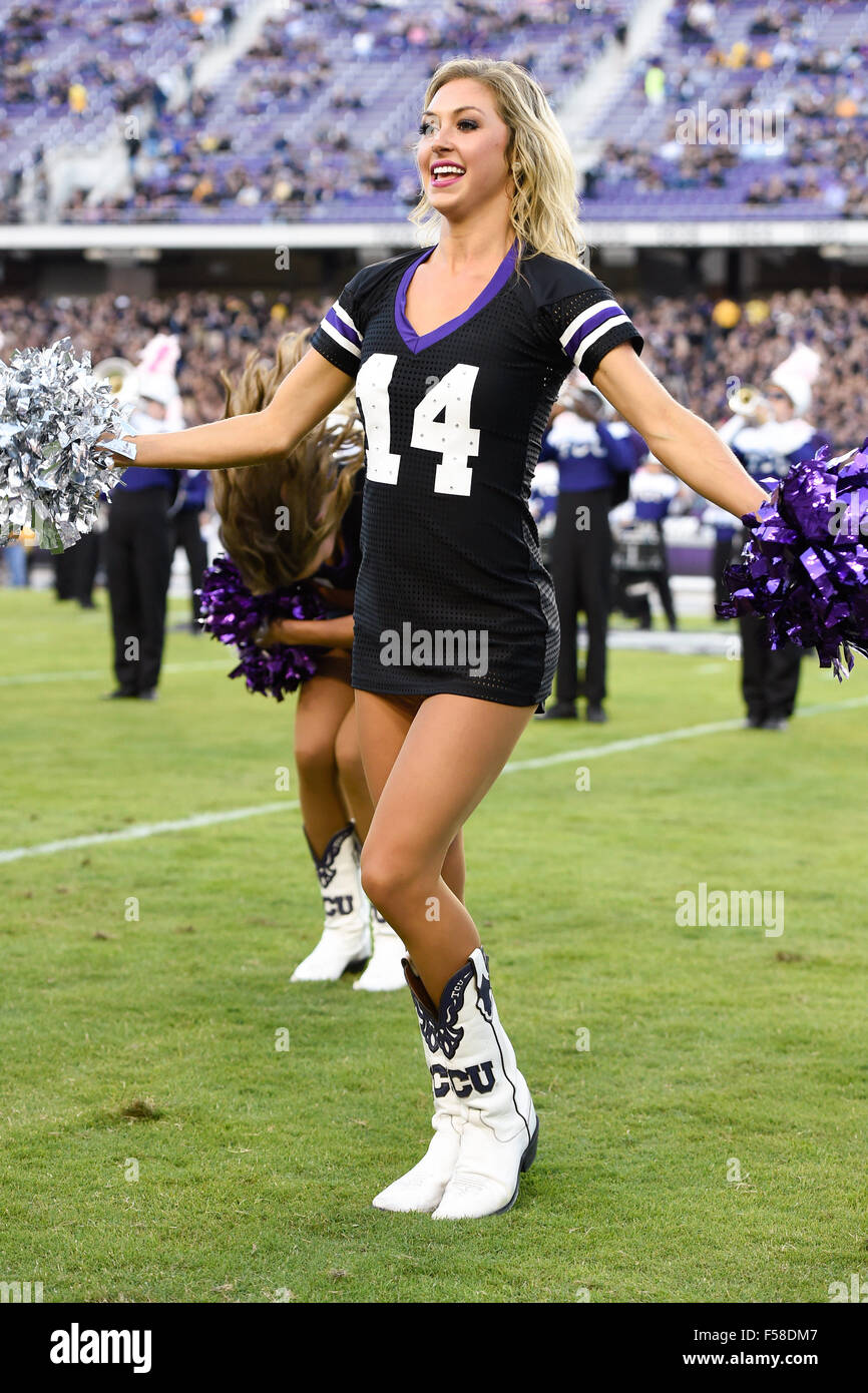 October 29, 2015: The TCU Showgirls prior to the first half of the NCAA ...
