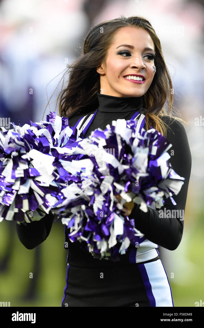 October 29, 2015: The TCU cheerleaders prior to the first half of the ...