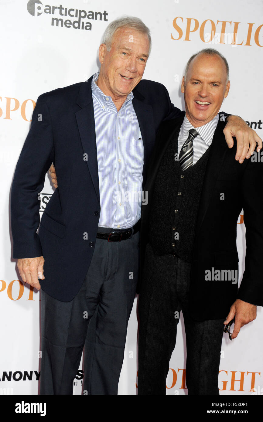 New York City. 27th Oct, 2015. Walter Robinson and Michael Keaton ...