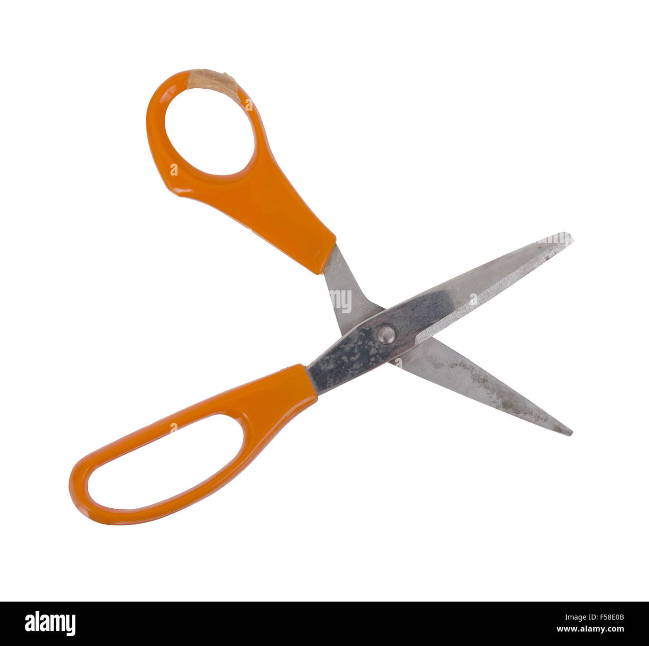 Old dirty scissors on a white background Stock Photo - Alamy