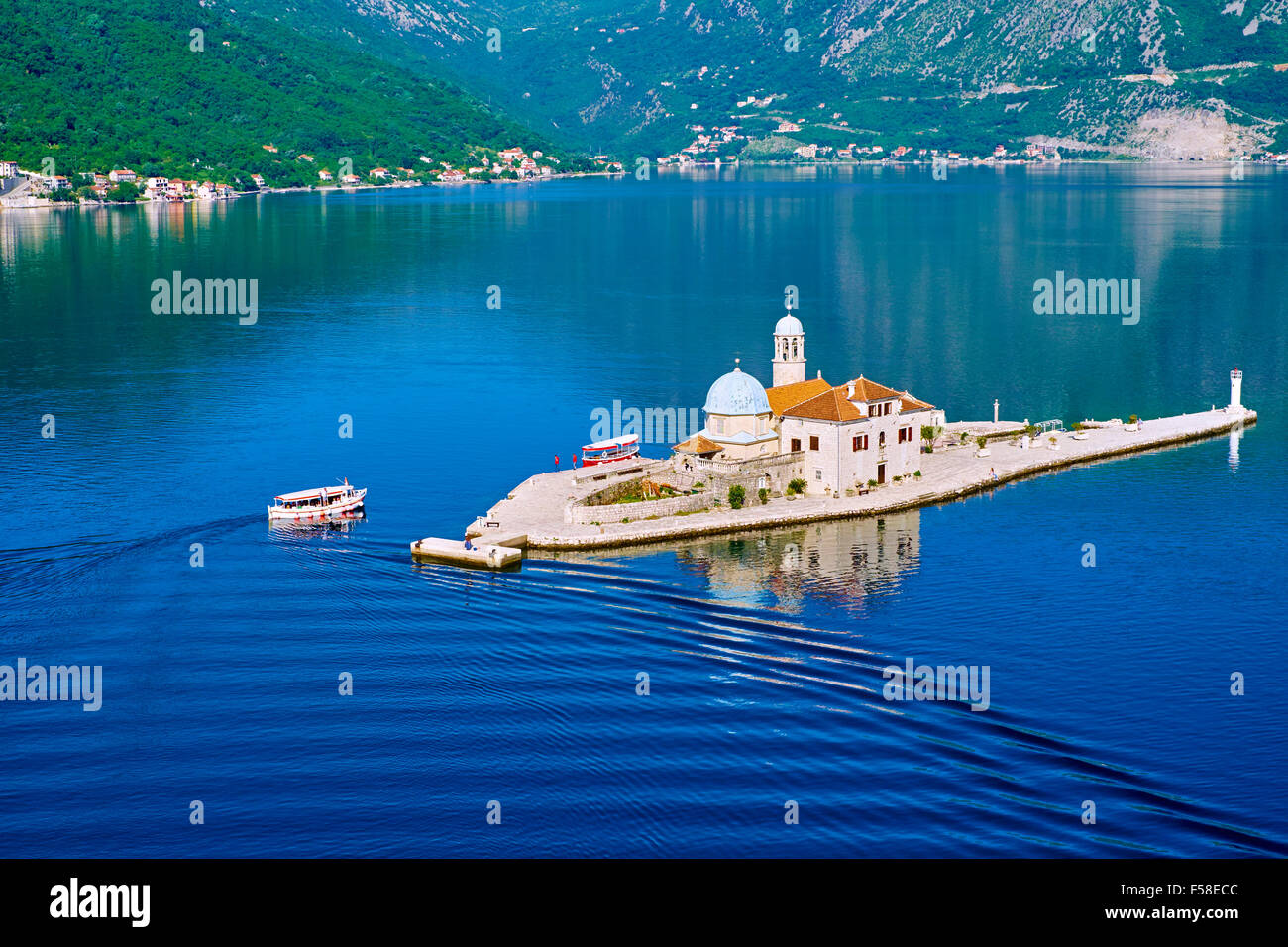 Montenegro, Adriatic coast, Bay of Kotor, Perast, Island of Our Lady of ...
